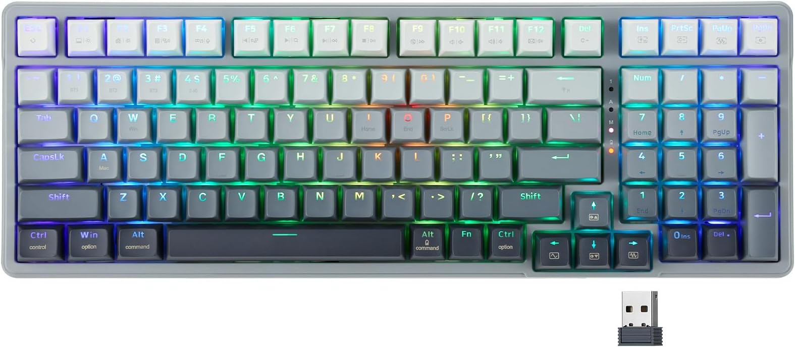 E-YOOSO 99keys Wireless Mechanical Keyboard,Tri-Mode Bluetooth 5.0/2 ...