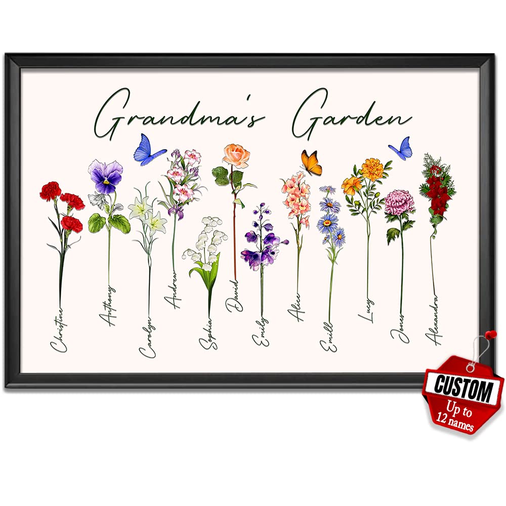 Amazon.com: Anniversaree Personalized Grandma Canvas with Kid's Names ...