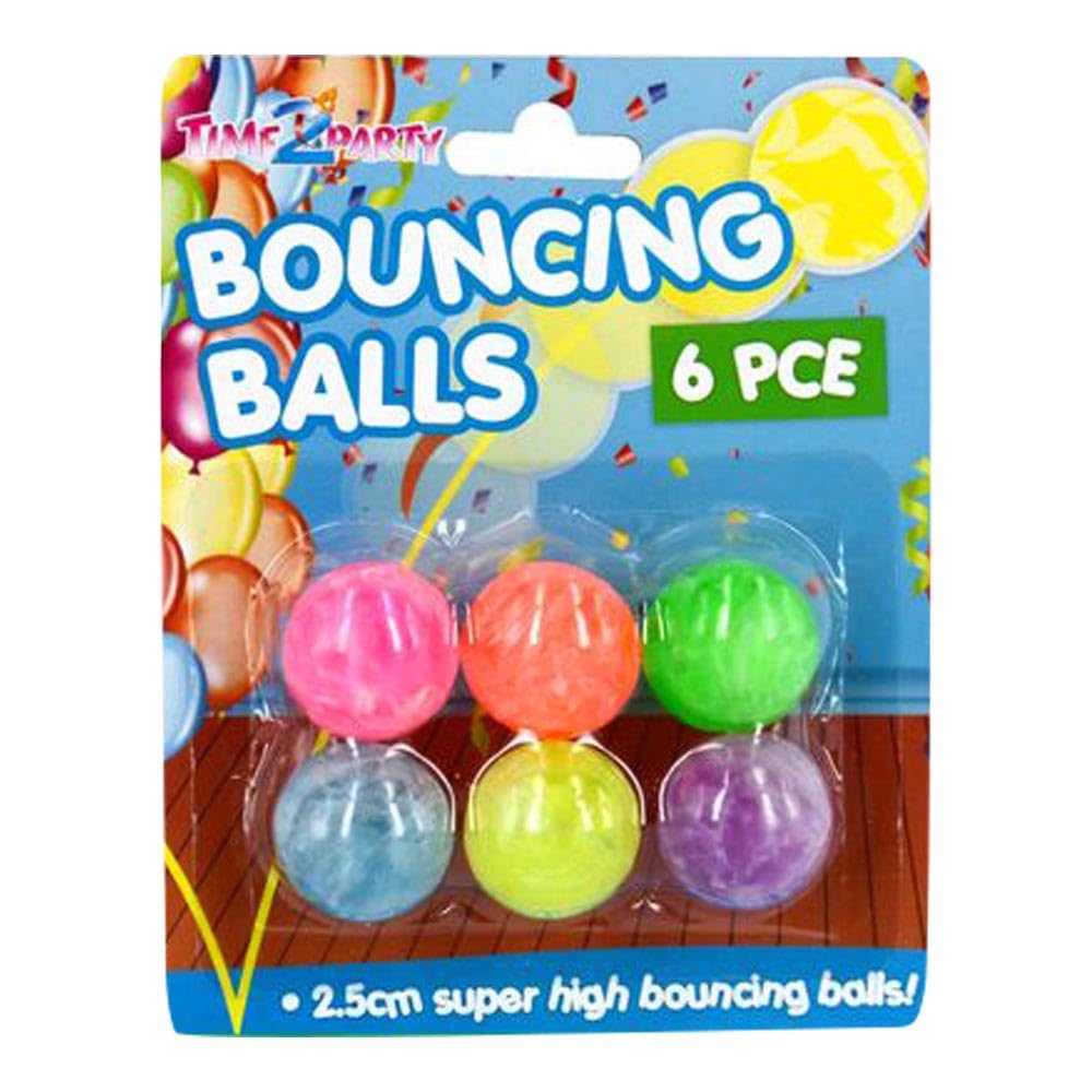 Time 2 Party Super Bouncing Ball 6-Pieces Set, 2.5 cm Size : Amazon.com ...