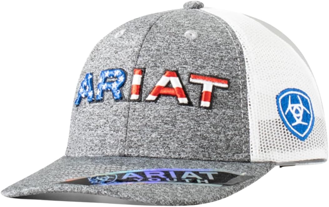 Amazon.com: Ariat Youth American Flag Colors Embroidered Cap, Grey ...