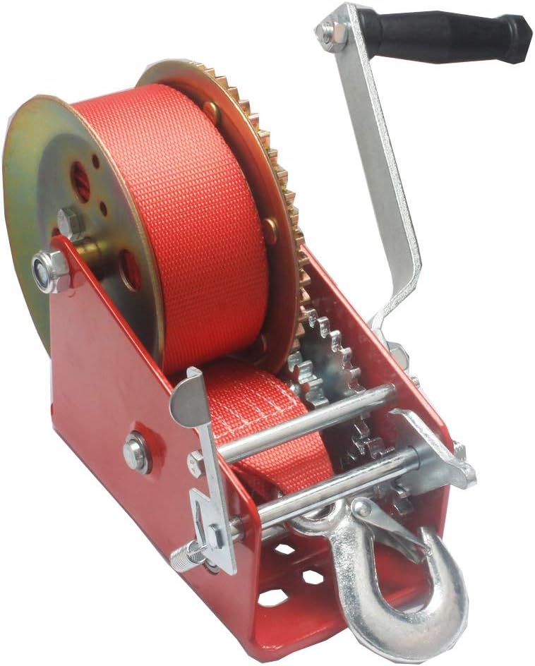 Kinbelle 3500lbs Dual Gear Hand Winch Hand Crank Manual Boat ATV RV ...