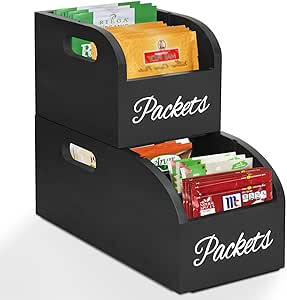 Amazon.com - Anwelynd Set of 2 Seasoning Packet Organizer, Wooden Food ...