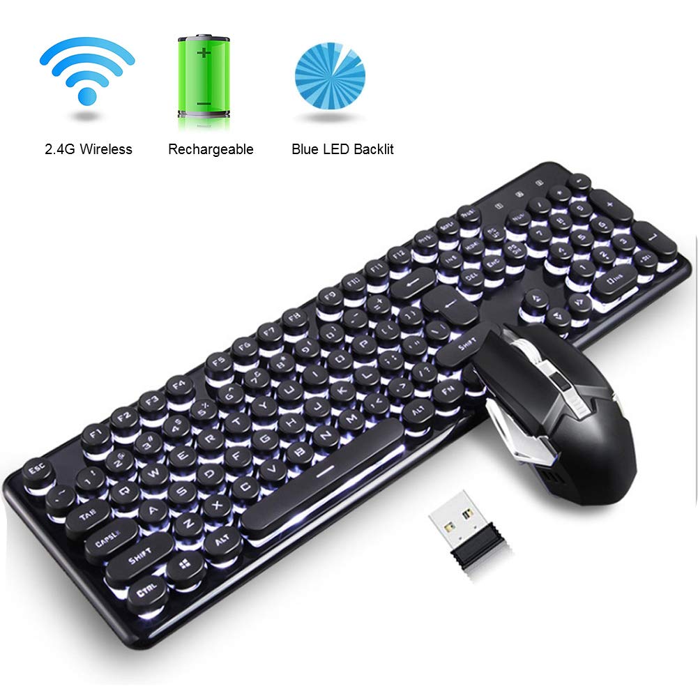 Buy Yoidesu Rechargeable Backlit Wireless Gaming Keyboard and Mouse ...