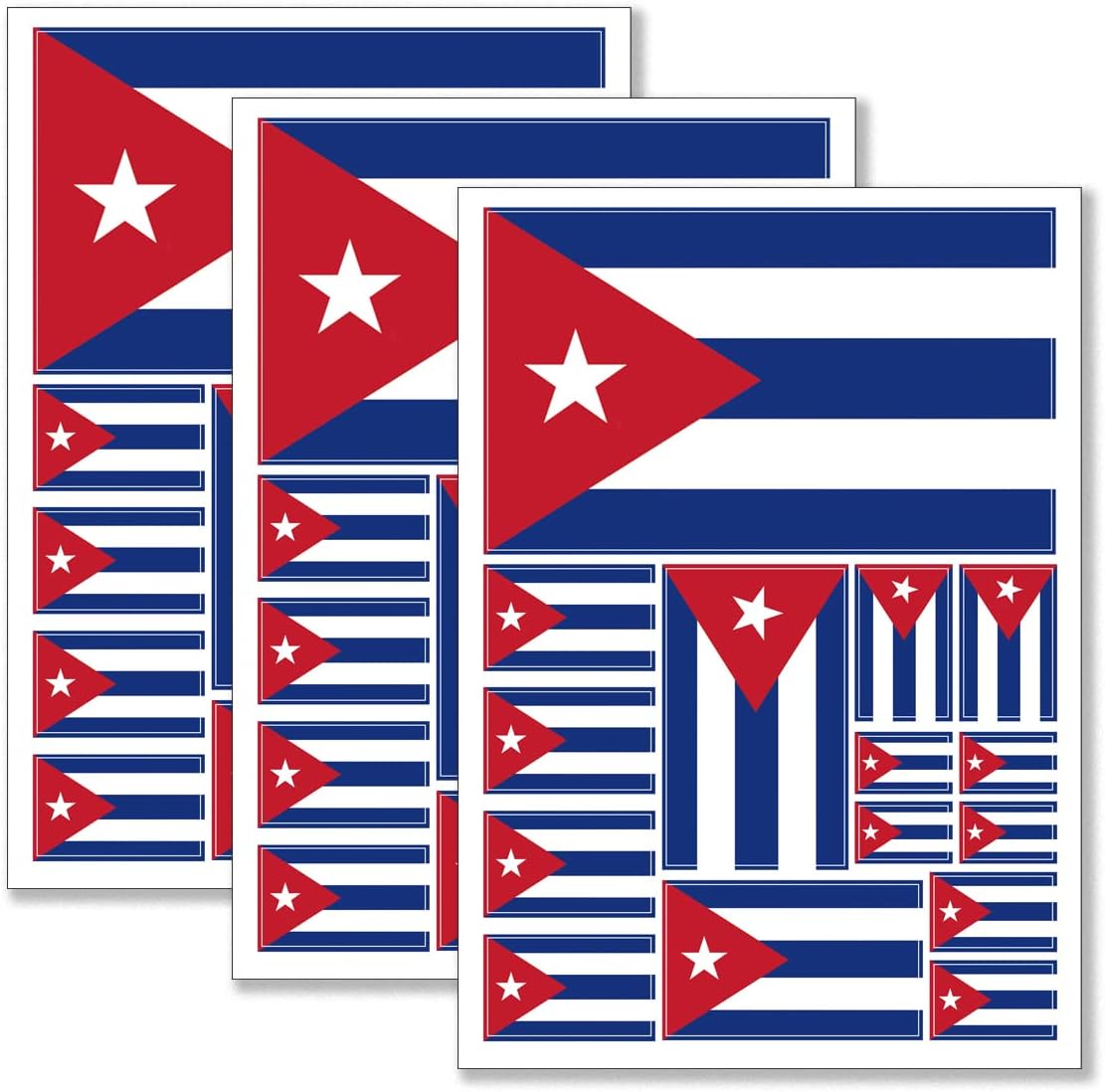 Amazon.com: QQSD Cuba Flag Sticker Cuban Decal in Multiple Sizes, 3 ...