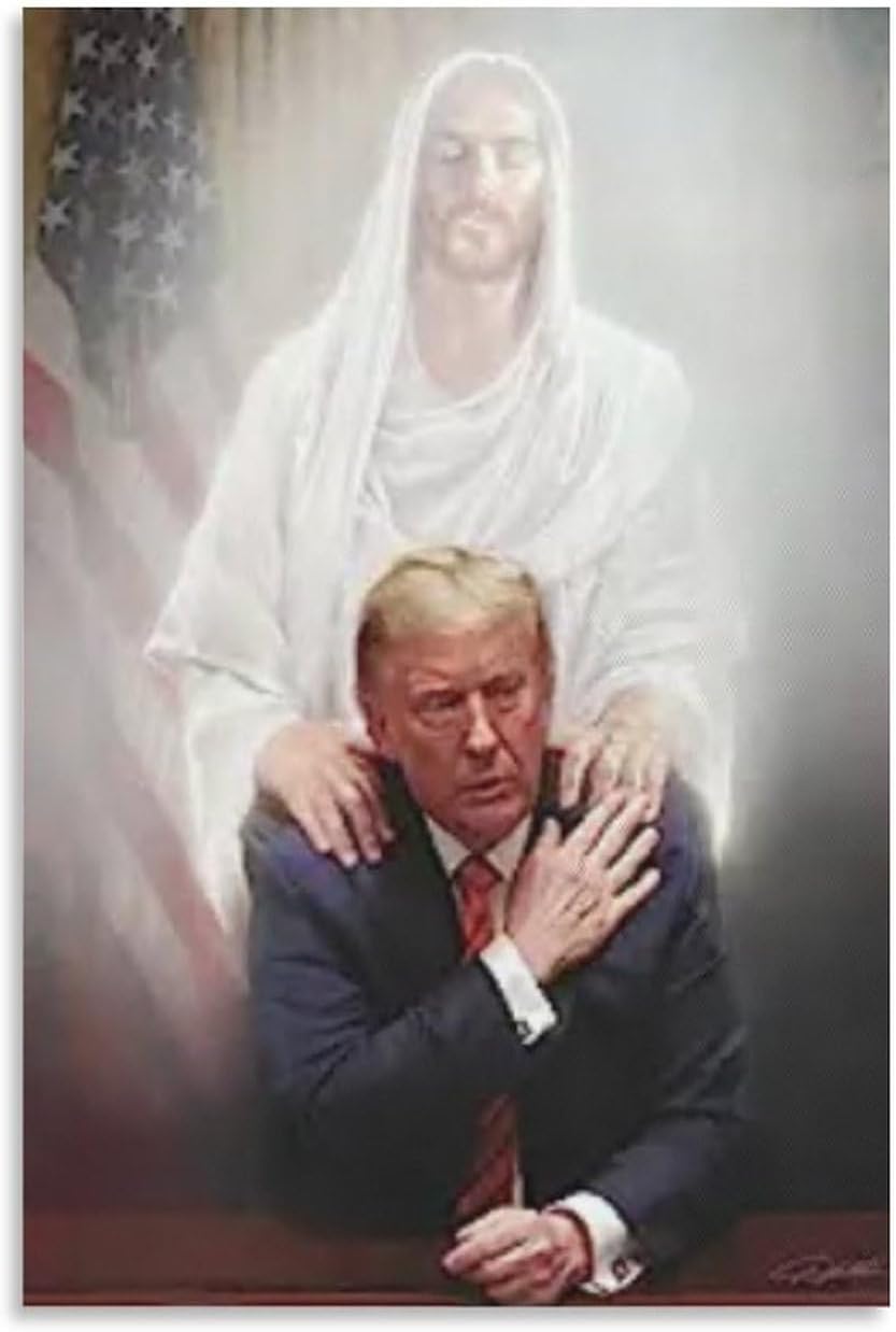 Donald Trump Jesus Christ Poster Poster Decorative Painting Canvas Wall ...