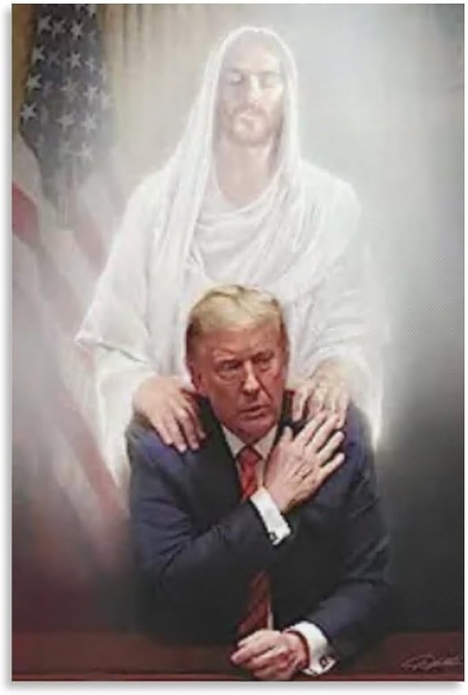 Amazon.com: Donald Trump Jesus Christ Poster Poster Decorative Painting ...