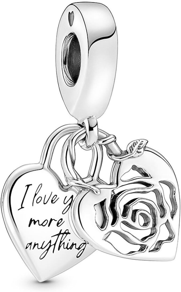 Amazon.com: Pandora Rose Heart Padlock Dangle Charm Bracelet Charm ...