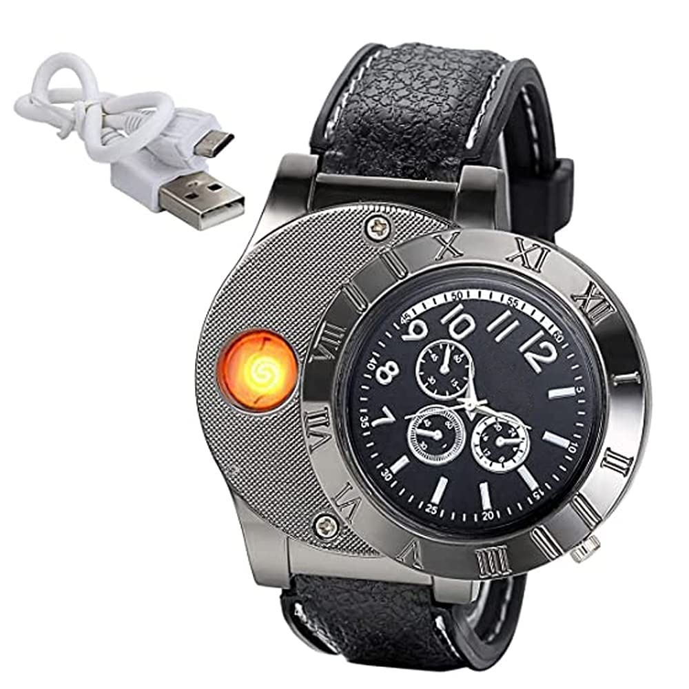 Specta Impex Metal Premium Flameless Watch Lighter Watch Rechargeable ...