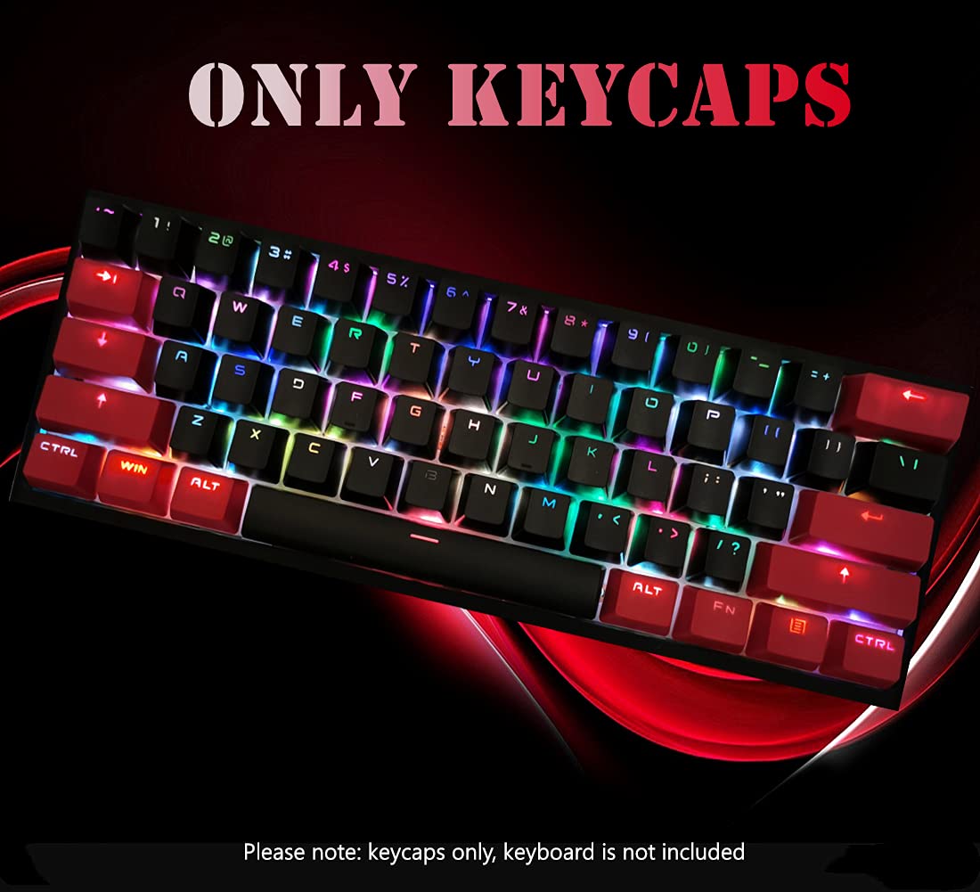 XVX Keycaps 60 Percent,red Keycaps Set Color Double Shot Backlit OEM ...