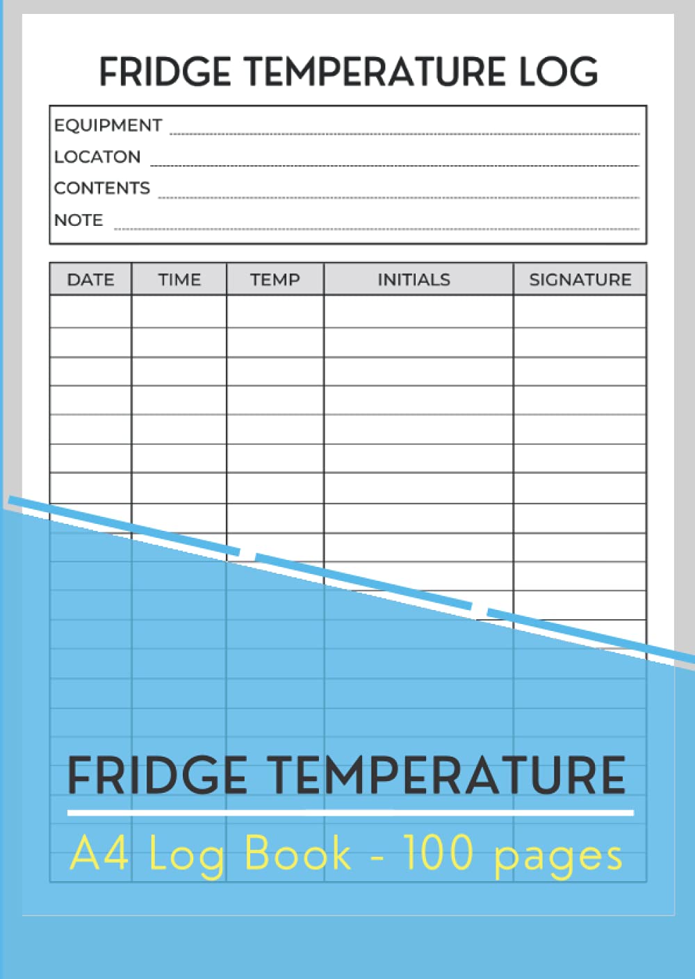 Fridge Temperature Log Book A4 Daily Temperature Log Sheet For ...