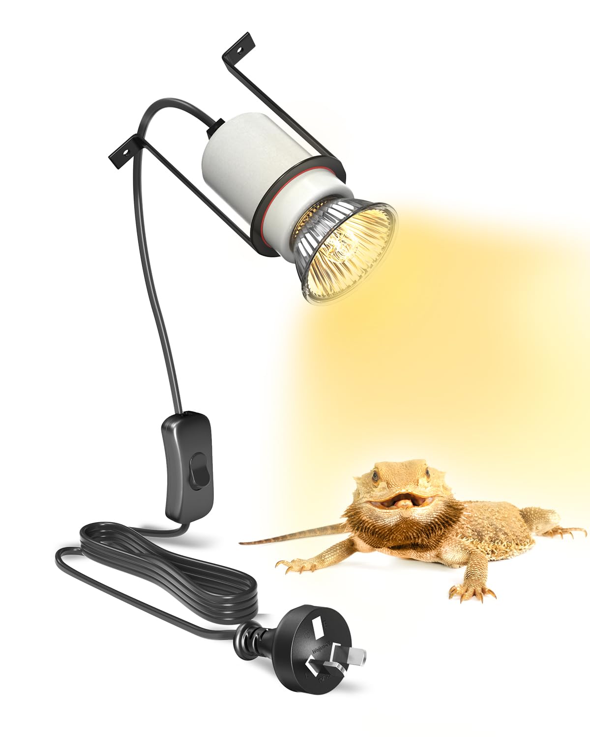 Lamptobe Reptile Heat Lamp Holder, E27 Socket Ceramic Heat Lamp Holder ...