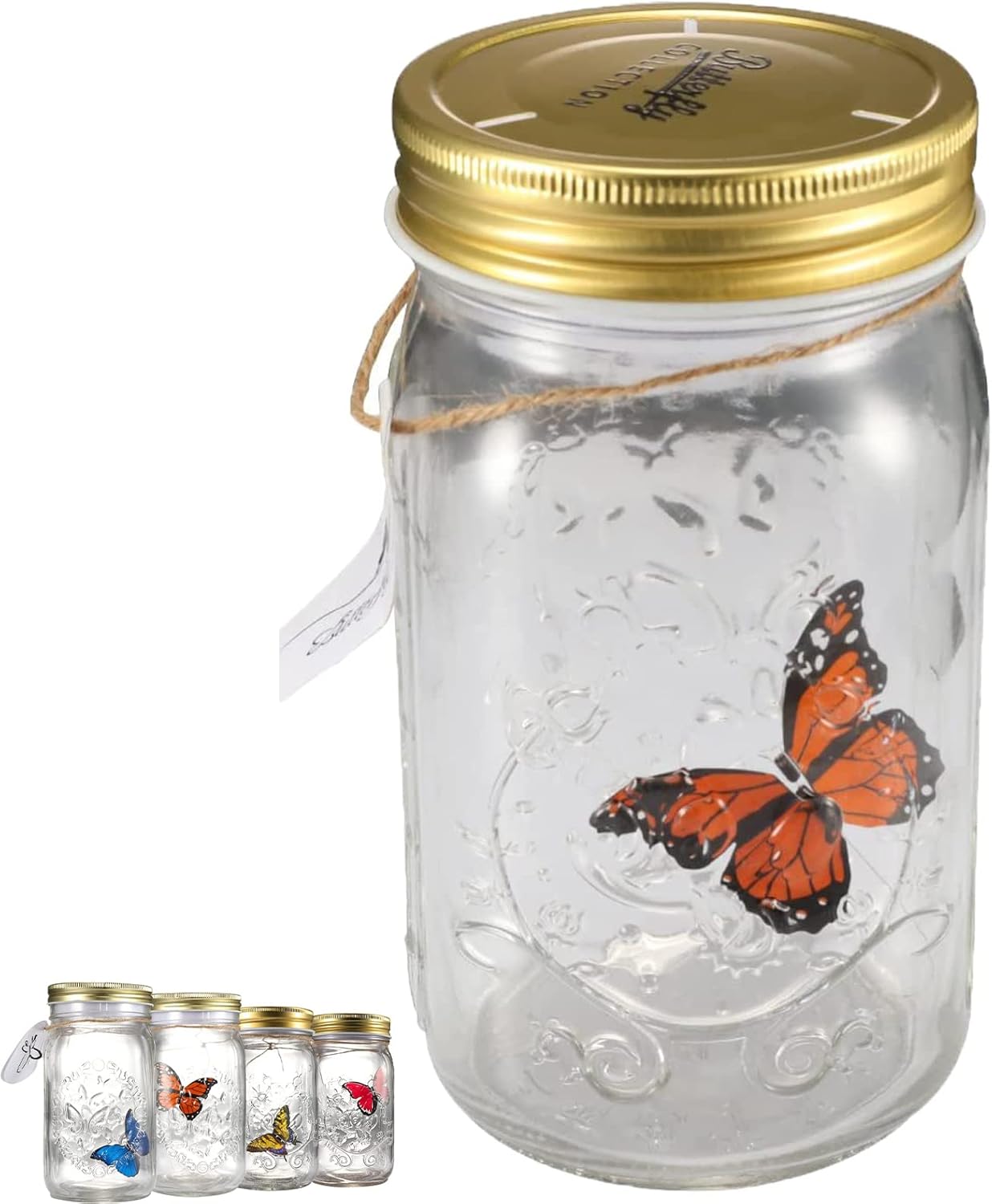 Amazon.com: LELEBEAR Butterfly Collection Jar, Butterfly Jar Animated ...
