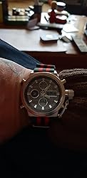 Affute Mens Sport Analogue Quartz Digital Watches with Brown Leather ...