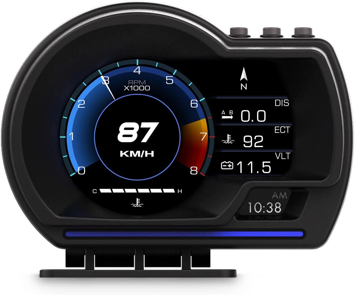 AMROOLOO Head up Display Car, OBD In-car Display, GPS Speedometer, with ...
