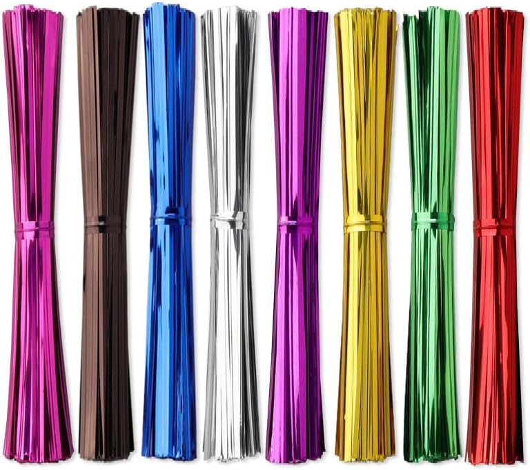 Amazon.com : OWLFAVO 800 Pcs 6" Metallic Twist Ties with 1 Storage Box ...