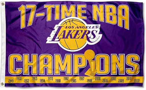 Amazon.com : Los Angeles Lakers 17 Time Champions Outdoor Large Grommet ...