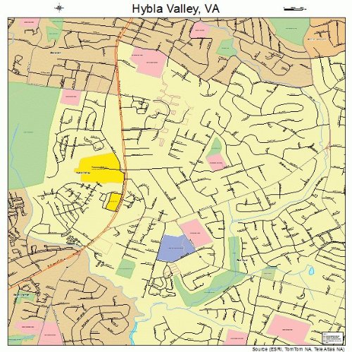 Large Street & Road Map of Hybla Valley, Virginia VA - Printed poster ...