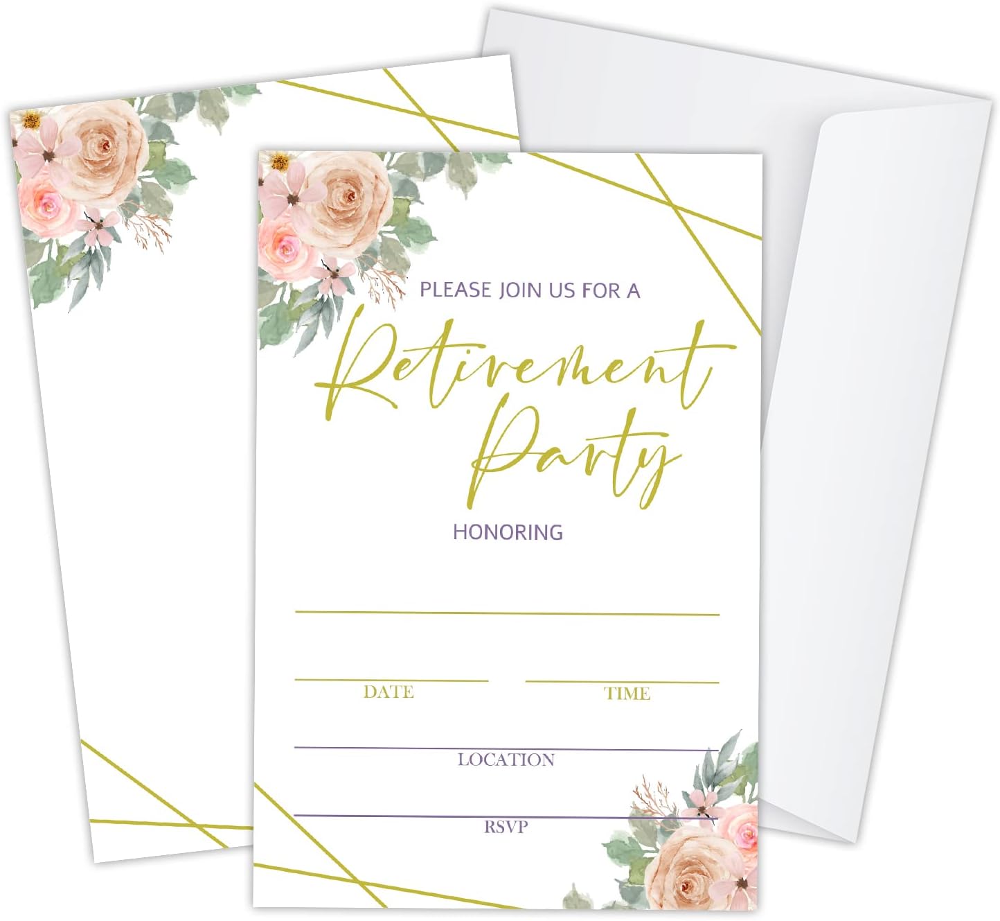 Amazon.com : haipino 20 Pcs Retirement Party Invitation Cards with ...