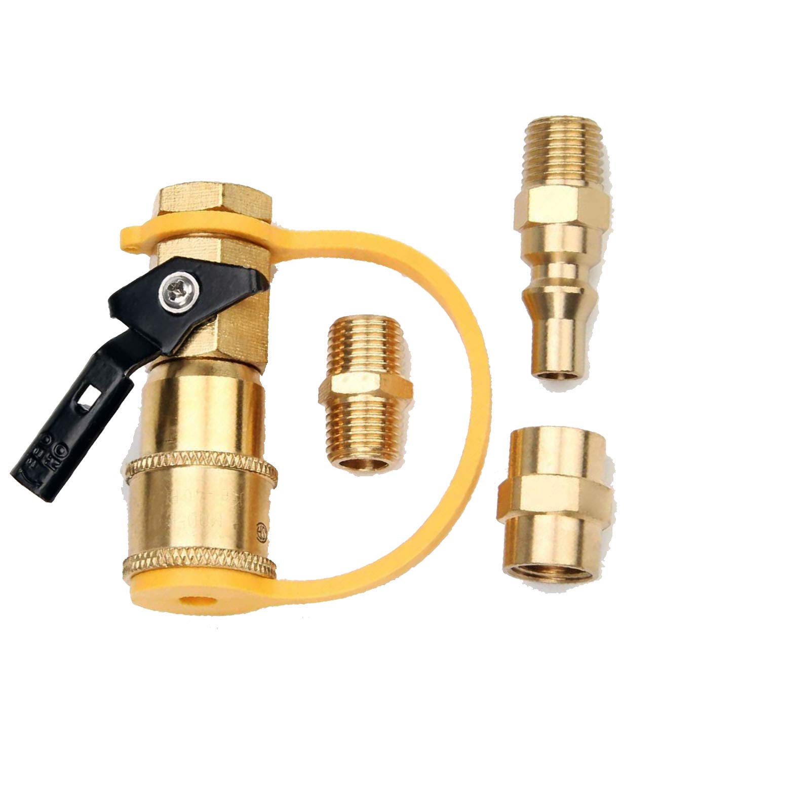 Buy 4 Pieces RV Propane Quick Connecting Adapter 1/4 Inch Shutoff Valve ...