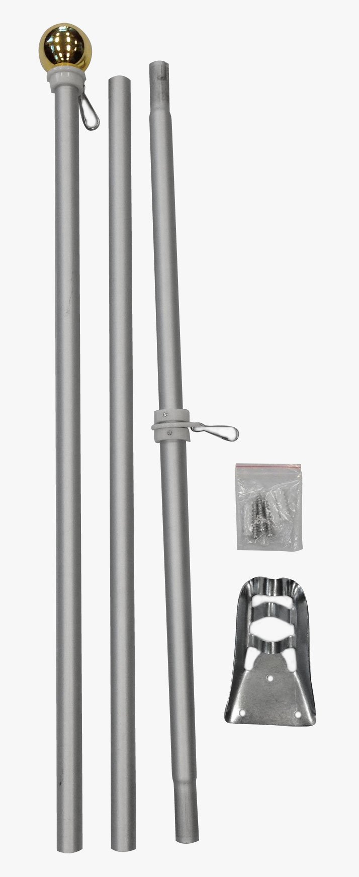 Amazon.com : FlagsImp 6 Foot Aluminum Silver Pole with (Ball) : Patio ...