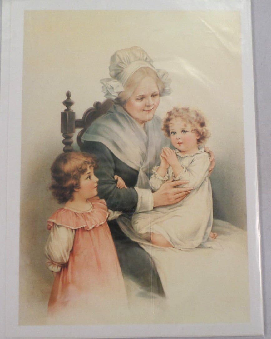 Amazon.com: Victorian Lithograph Print Picture Woman And Children Kids ...