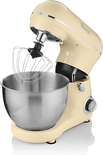Swan SP21060CN Retro Stand Mixer with 4L Stainless Steel Bowl, 8 Speed ...
