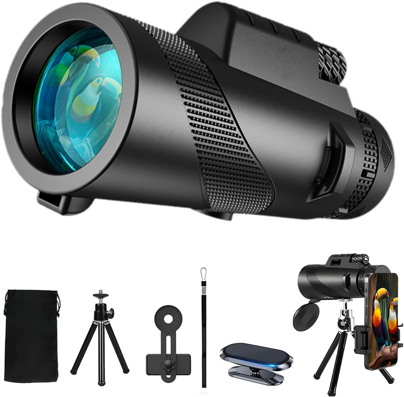 Amazon.com : 80X100 Monocular Telescope High Power with Smartphone ...
