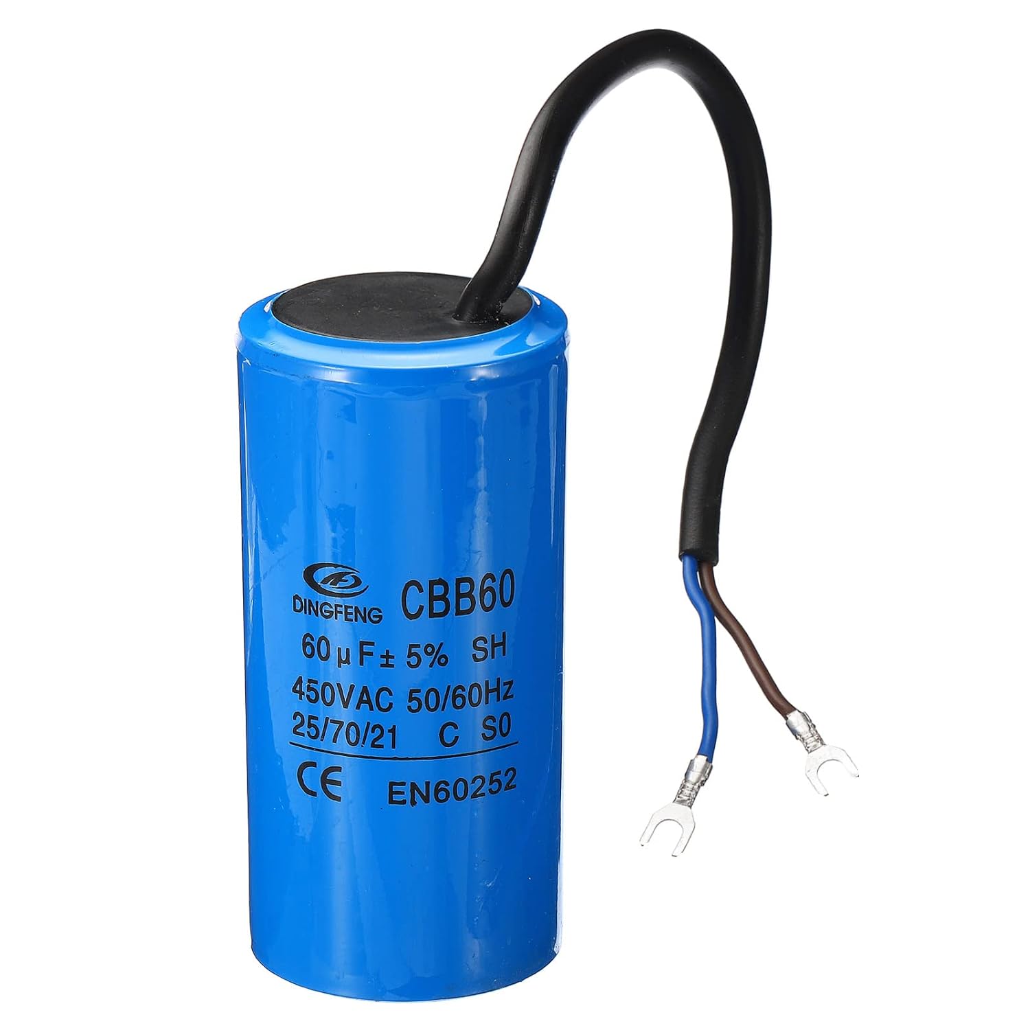 PATIKIL CBB60 60uF Running Capacitor, AC 450V 2 Wires 50/60Hz Cylinder 100x50mm for Air ...