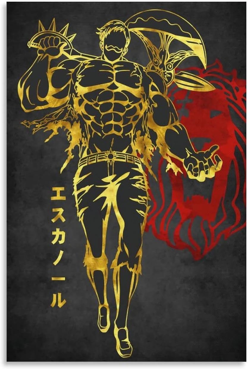 Amazon.com: Anime Seven Deadly Sins Escanor Poster Decorative Painting ...