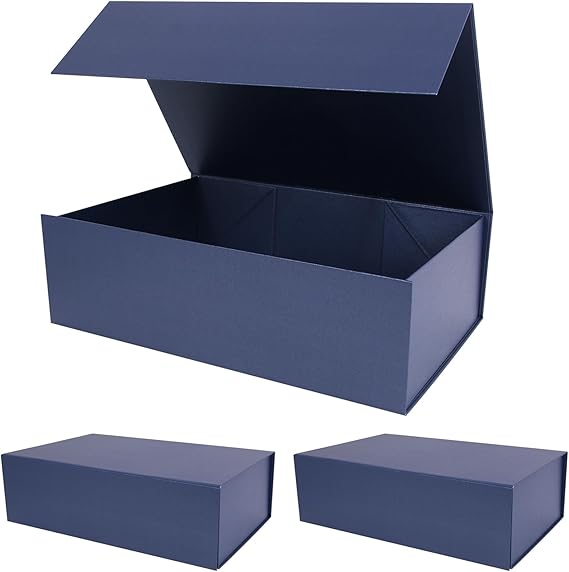 Amazon.com: Aimyoo Navy Blue Collapsible Gift Box with Magnetic Closure ...