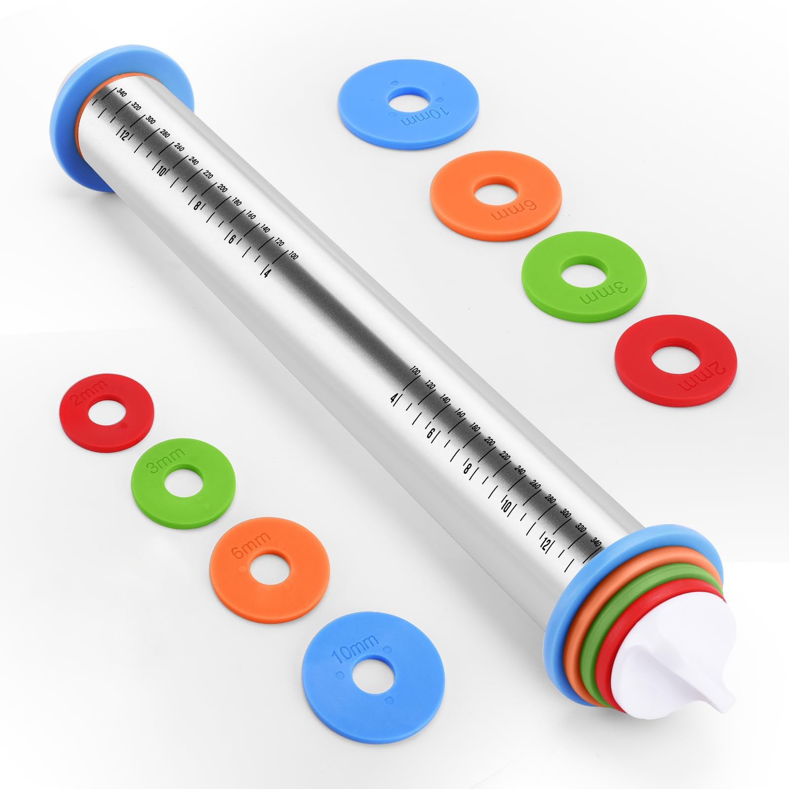 Amazon.com: CookieCutter.com Rolling Pin Dough Bands - Food Grade ...