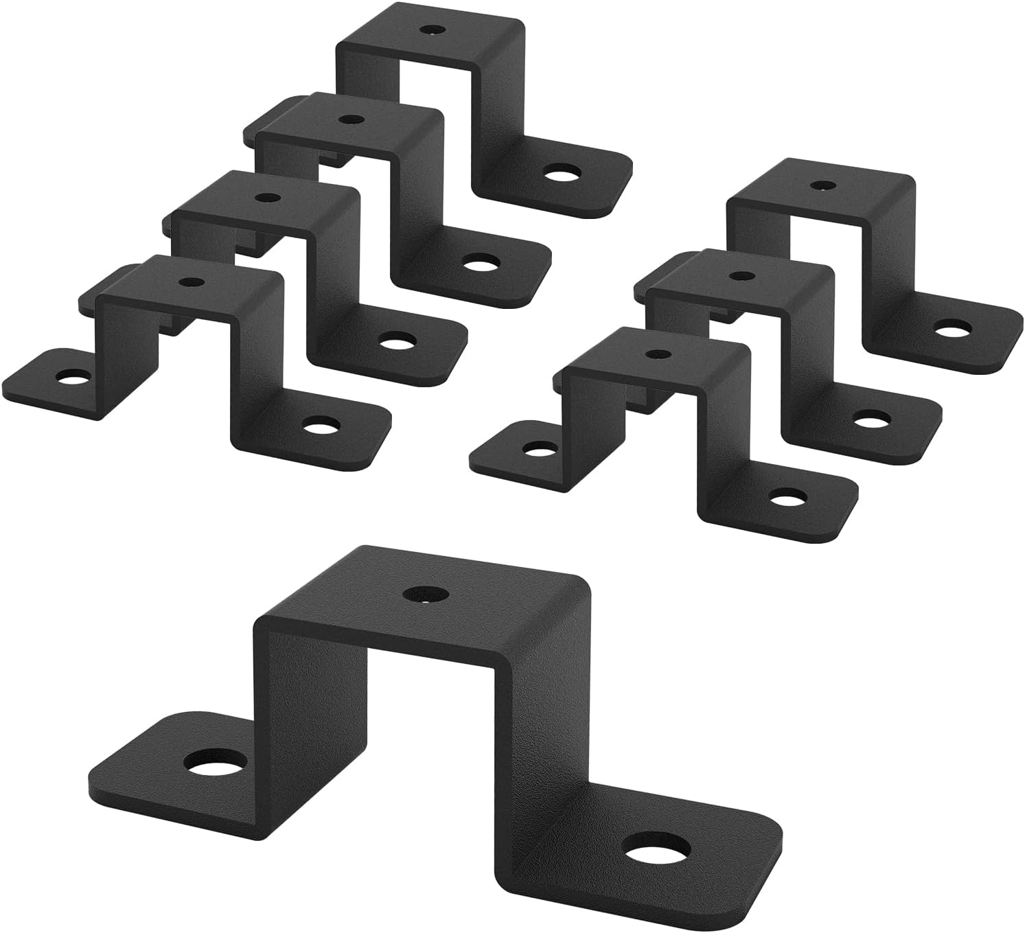 Wpbhk 8 Pcs Square Tube Strap Clamp, 1"x1" Strap Post Ties, Black Deck ...