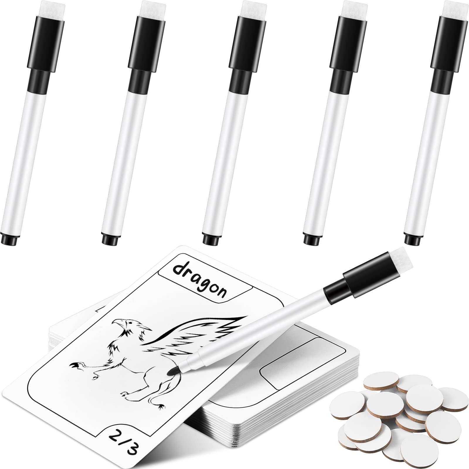 Amazon.com: Teling 24 Pcs Reusable Multifunctional Tokens Dry Erase ...