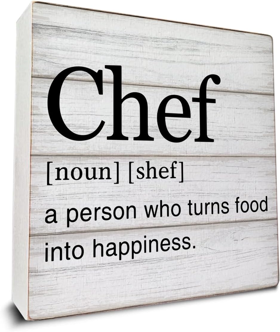 Amazon.com: Chef Gift for Men Women Chef Definition Quotes Wooden Box ...