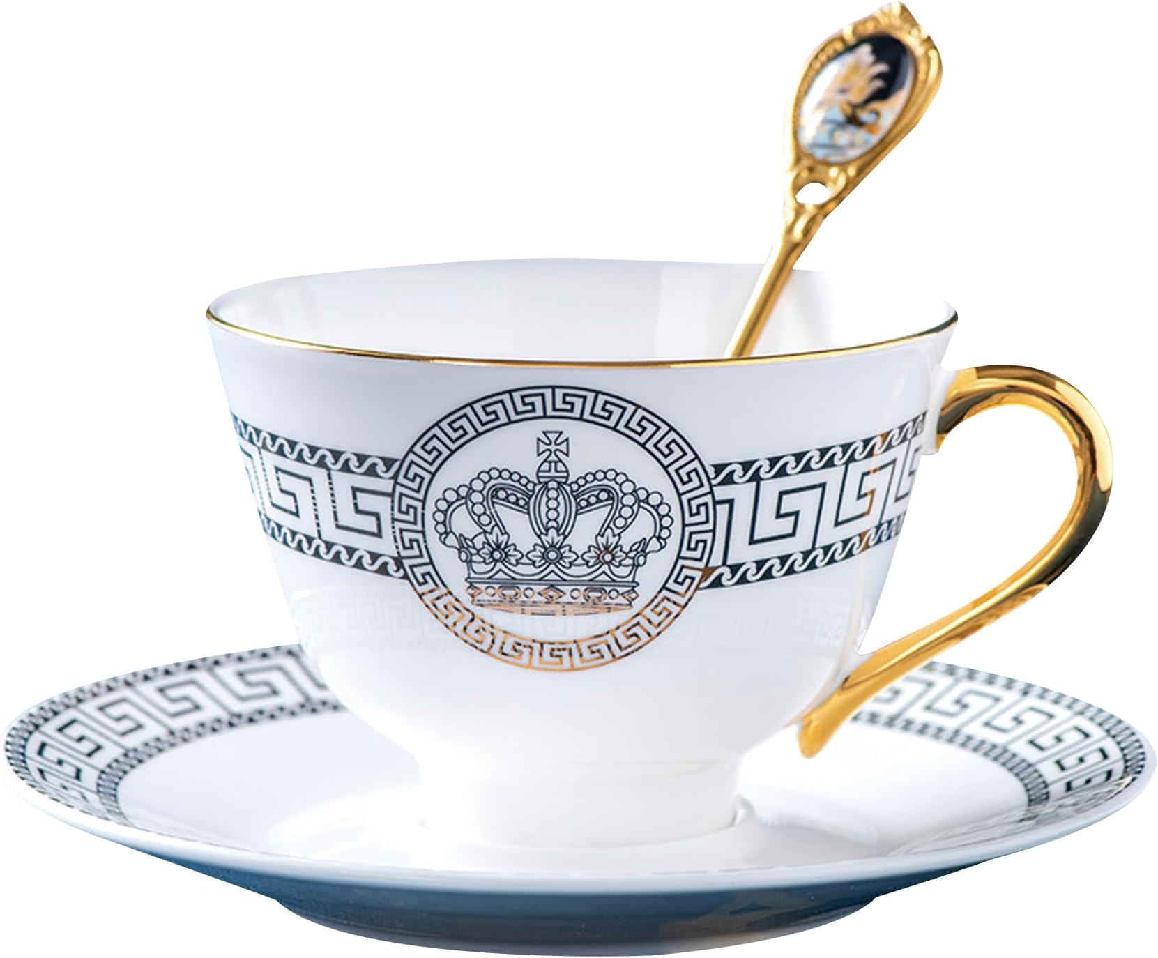 Amazon.com | LE POTOCIO Euro Style Bone China Tea Cup and Saucer Set ...