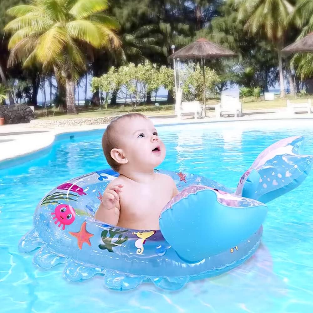 Baby Swimming Float, Inflatable Floatie Raft with Handle Safety Seat ...