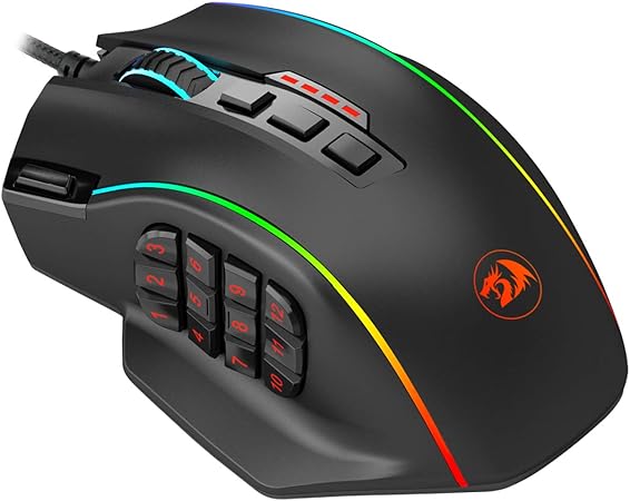 Amazon.com: Redragon M901 Gaming Mouse RGB Backlit MMO 19 Macro ...