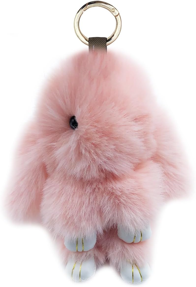 Amazon.com: ZOUBAOQ Cute Bunny Keychain,Soft Fluffy Rabbit Keychain ...