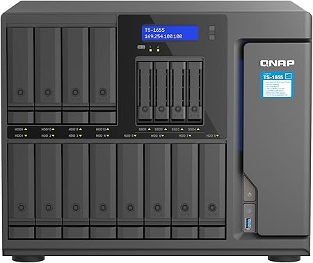 QNAP TS-1655-8G-US 16 Bay high Performance and high-Capacity Hybrid NAS ...