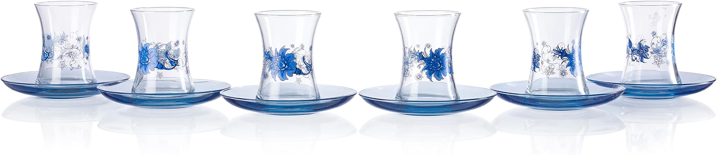 Buy Pasabahce Tea Glasses And Saucers Set - 6 Glasses 6 Saucers ...