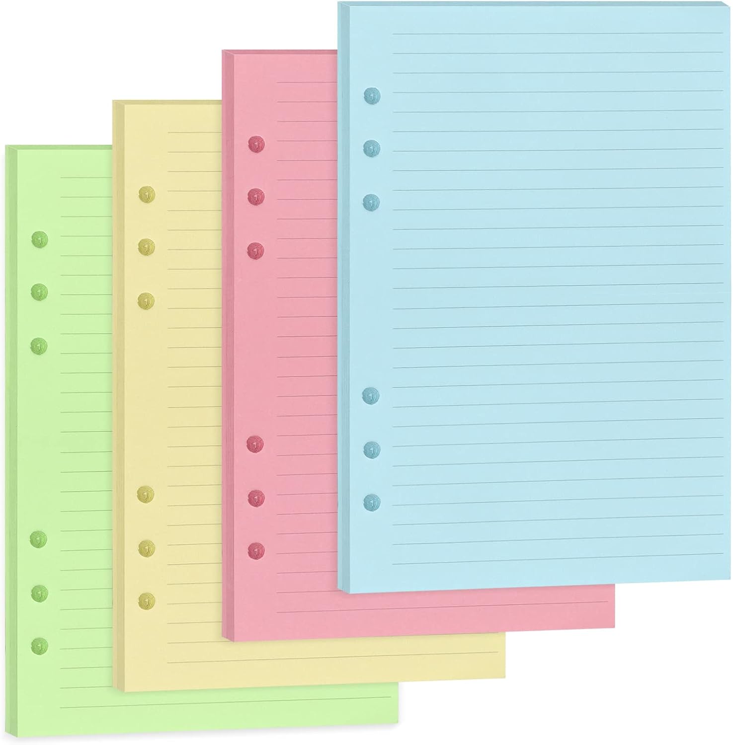 Amazon.com : BiSiViO A5 Colorful Refill Paper, 4 Pack [4 Colors 100 ...