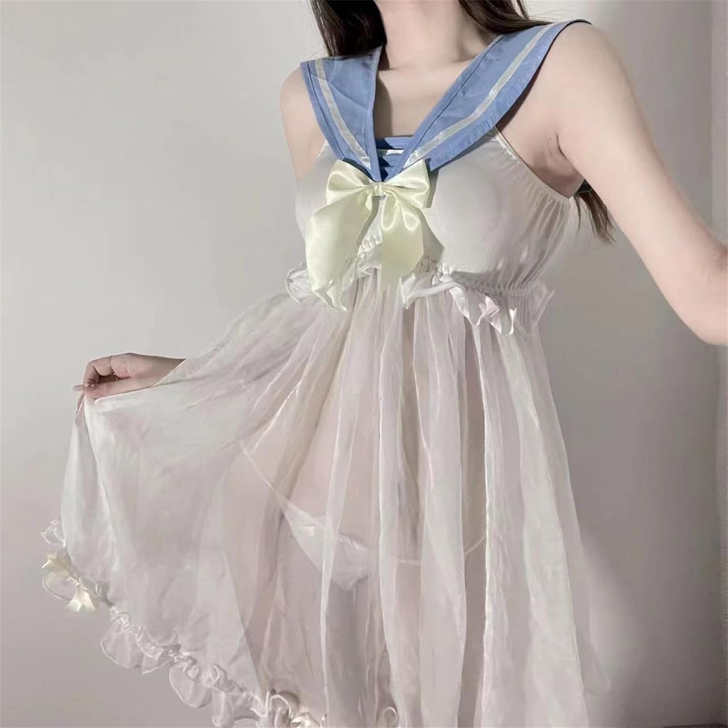 Amazon.co.jp: [LIKENNY] セクシーメイド コスプレ 可愛い透け 萌え萌えベビードール メイド服 ワンピース エロ 過激 エッチ な えろい へそ出し 下着 セーラー服 ...