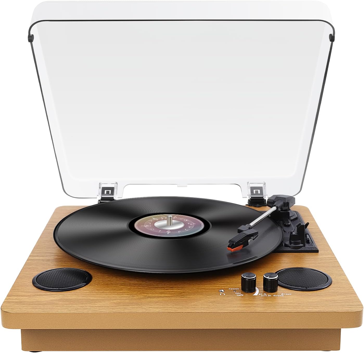 VIFLYKOO Tocadiscos de Vinilo, Vintage Bluetooth Reproductor de Discos ...