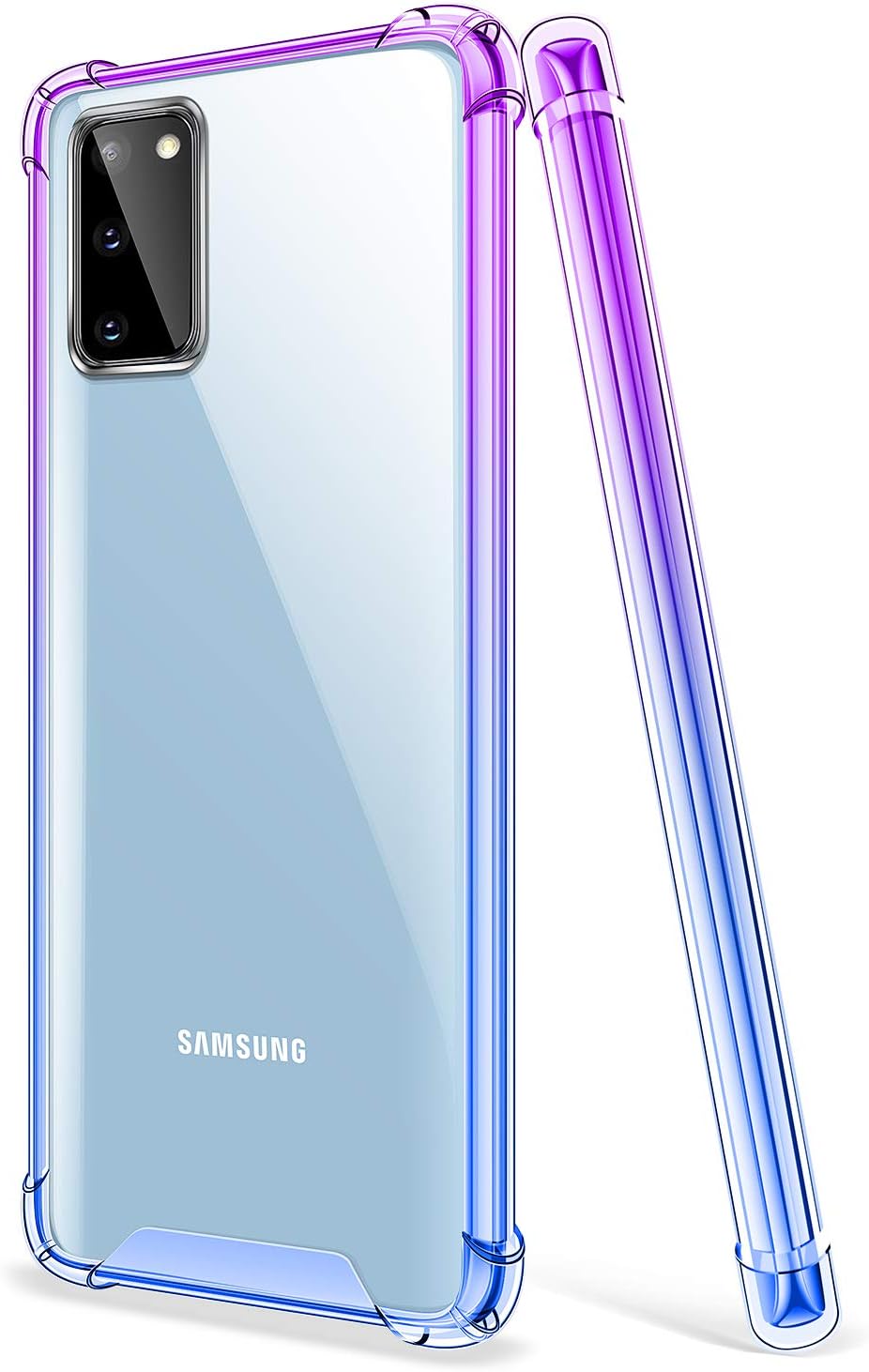 Amazon.com: SALAWAT Galaxy S20 Gradient Clear Case, Slim TPU Bumper ...