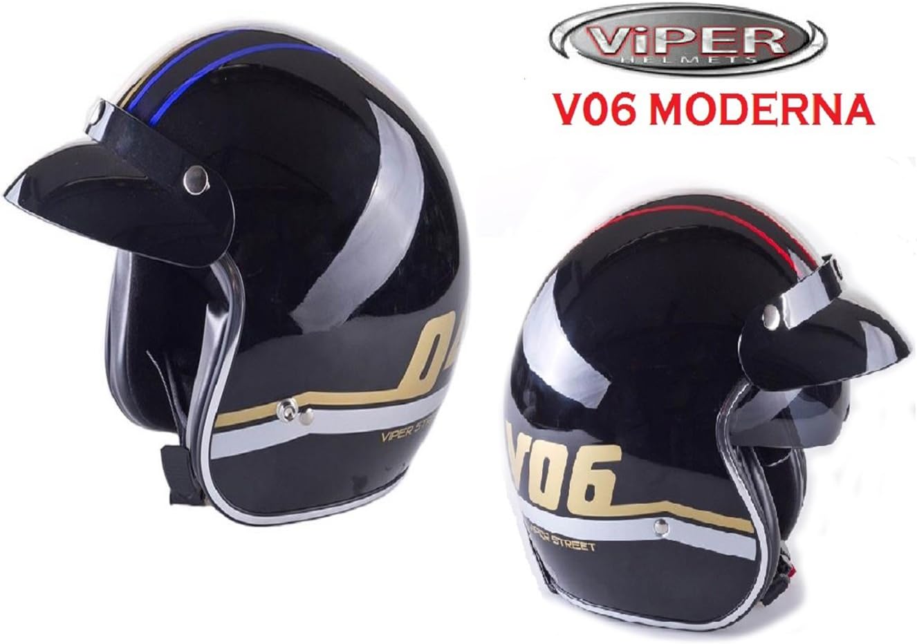Viper Helmets Motorcycle Helmet RSV06 – Moderna Blue : Amazon.co.uk ...