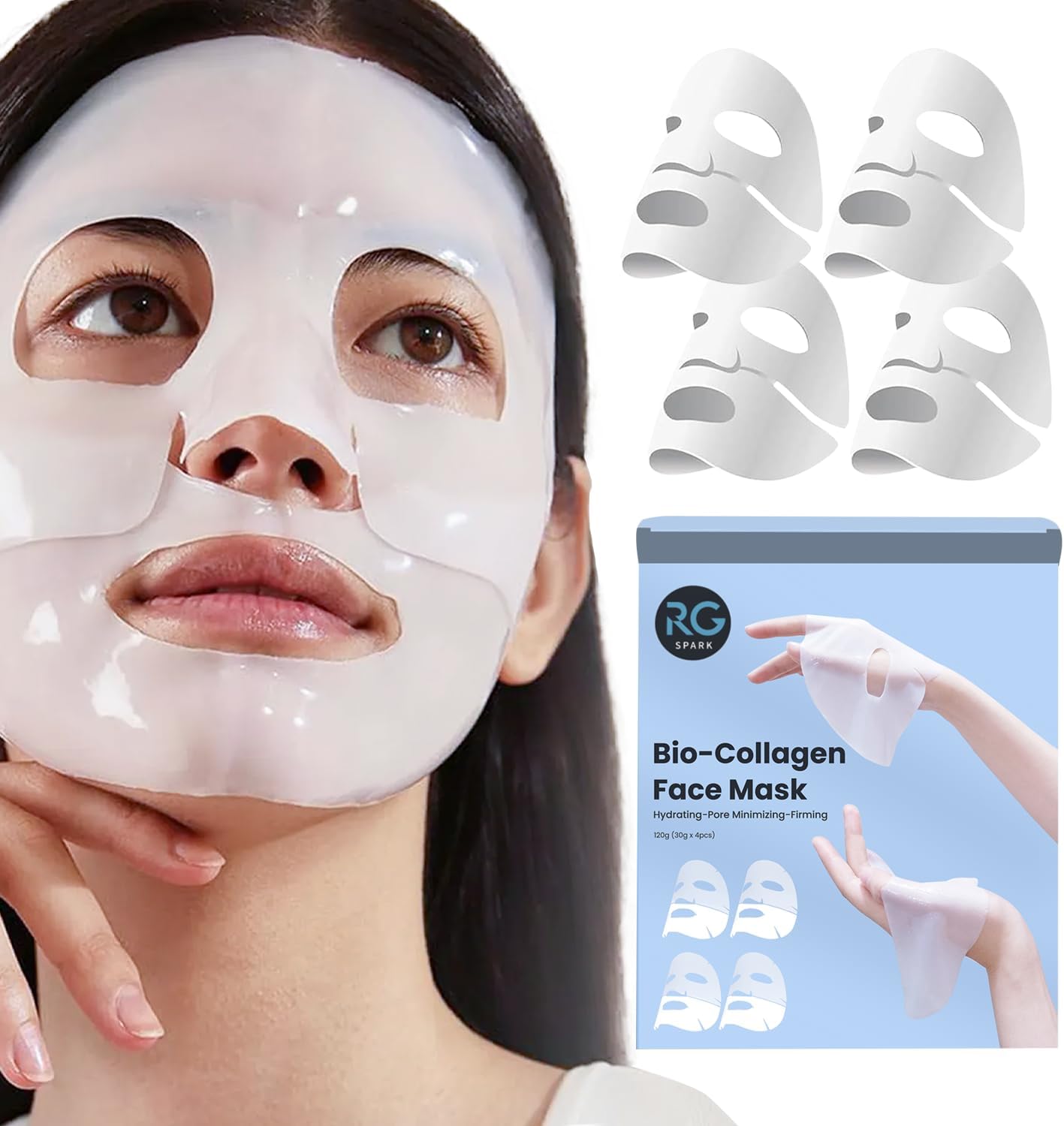 Amazon.com : VIABEAUTY 8 Pack Hyaluronic Acid Face Mask with Peptides ...
