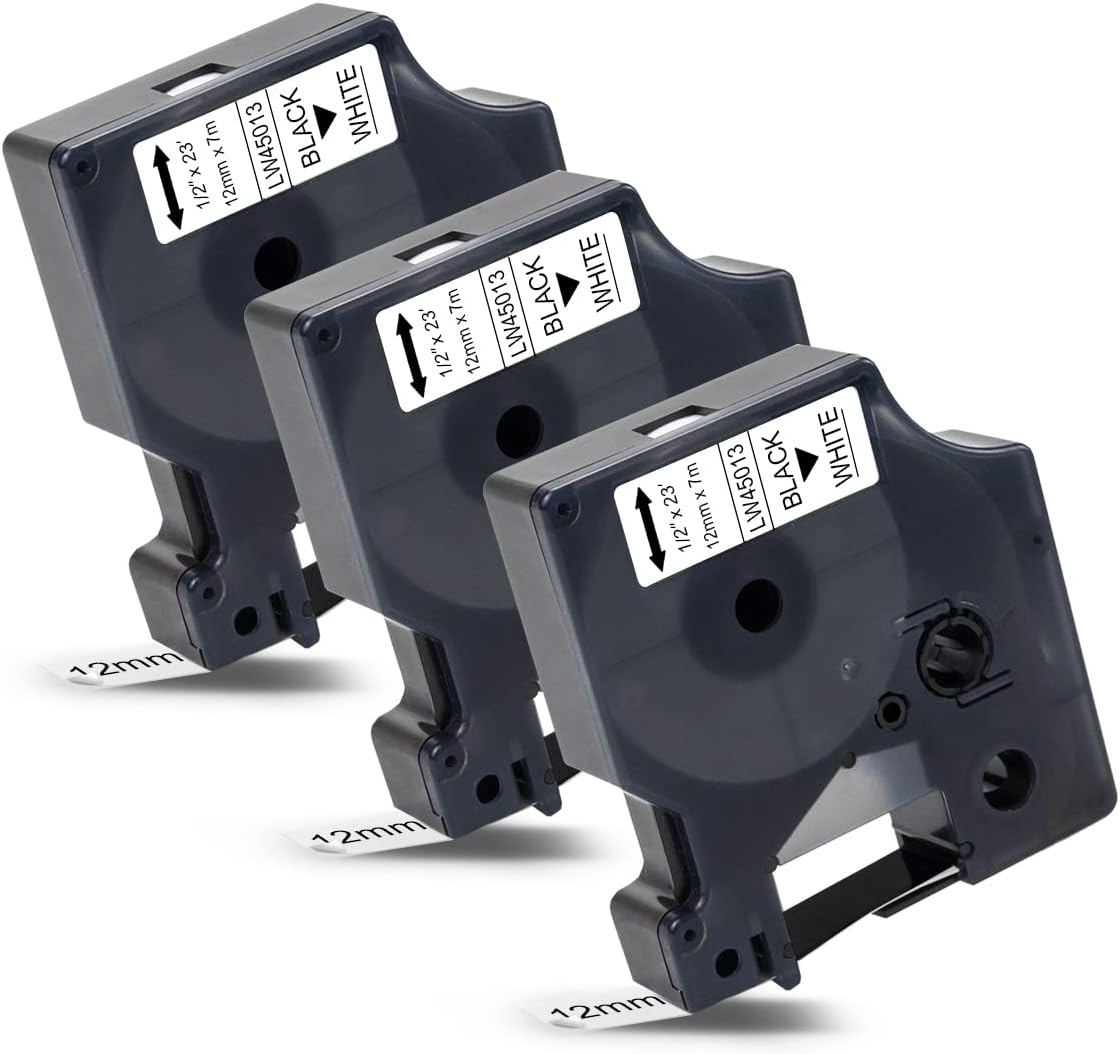 3x Labelwell Kompatibel für Dymo D1 45013 45013s S0720530 Schwarz auf ...