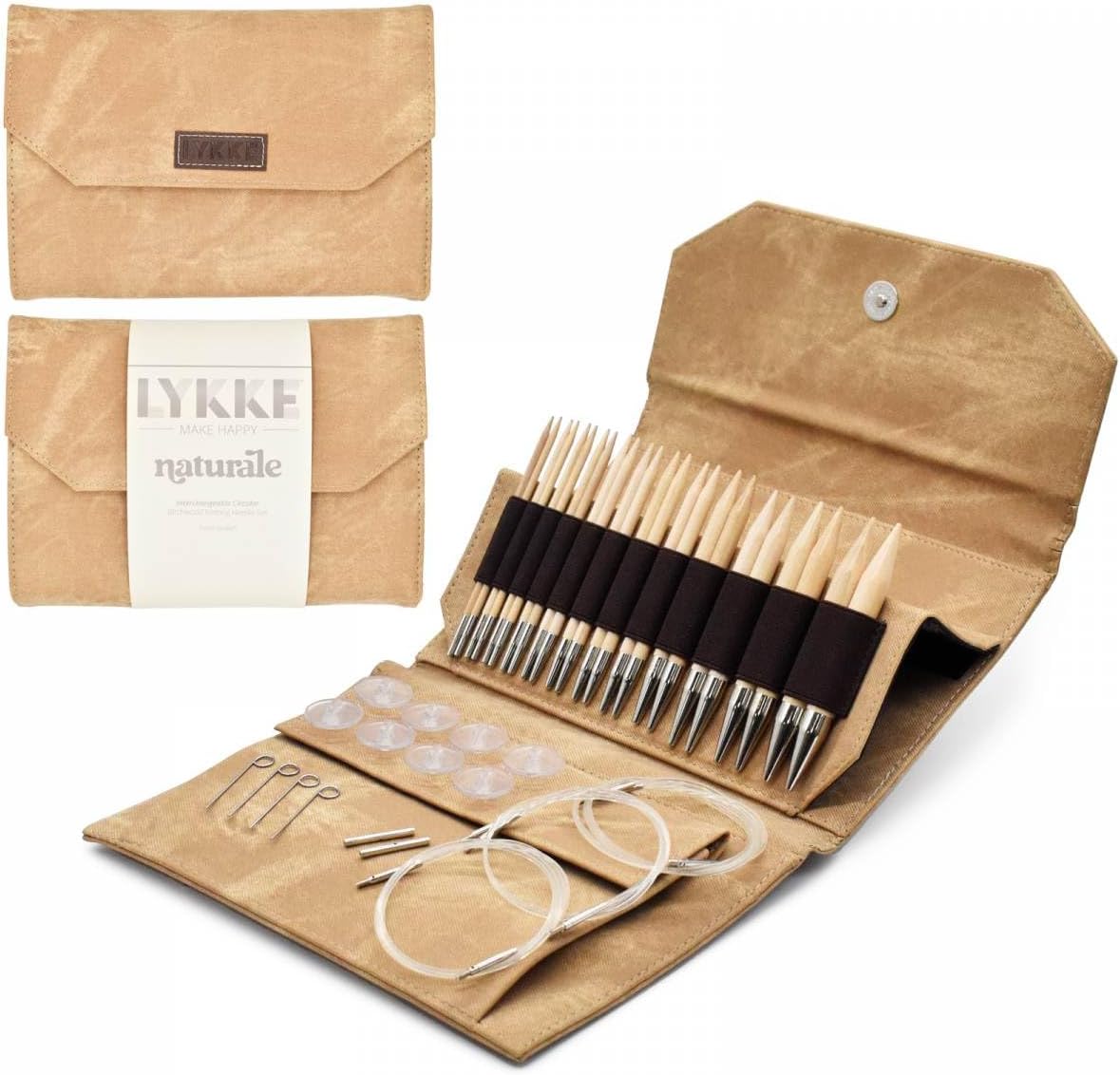 Amazon.com: Natural Birchwood 5" Interchangeable Knitting Needle Set by ...