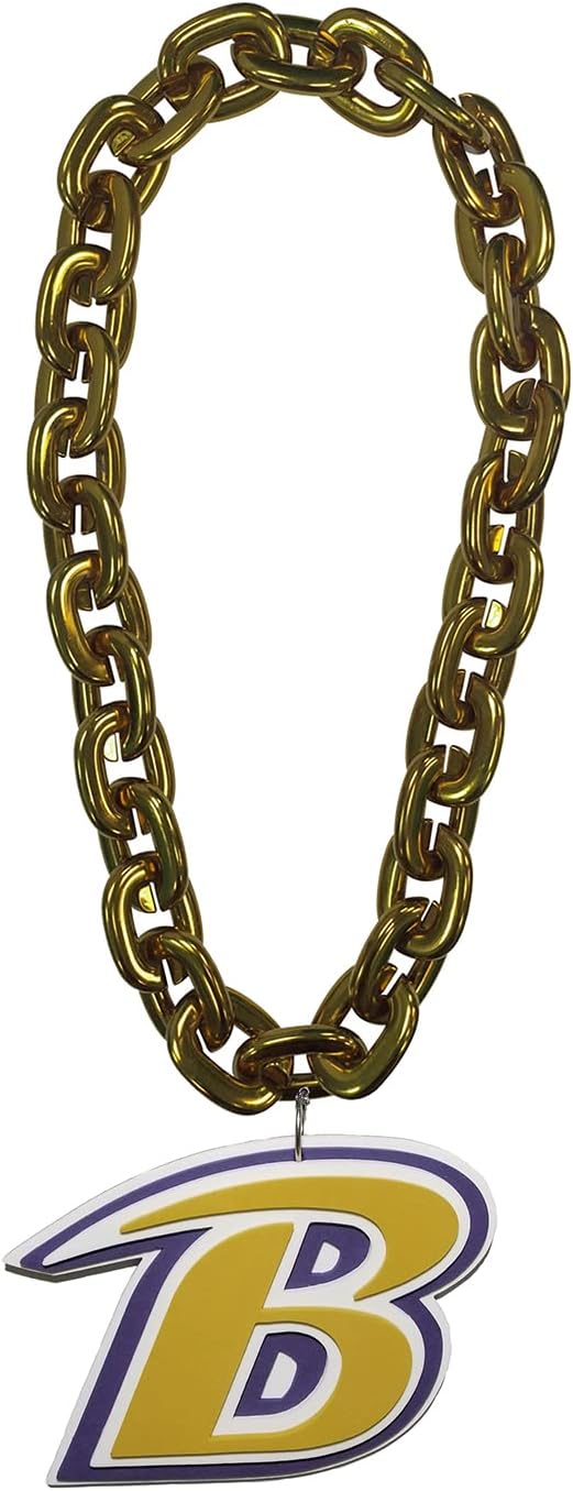 Amazon.com : Aminco NFL Baltimore Ravens Team Fan Chain, Gold : Sports ...