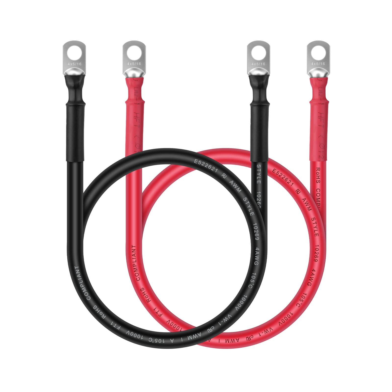 Amazon.com: Battery Cable - iGreely 4 AWG 4 Gauge Wire Made with Tinned ...